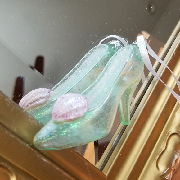 Disney | Holiday | Disney Hallmark Ariel Hand Blown Glass Shoe Sparkly ...